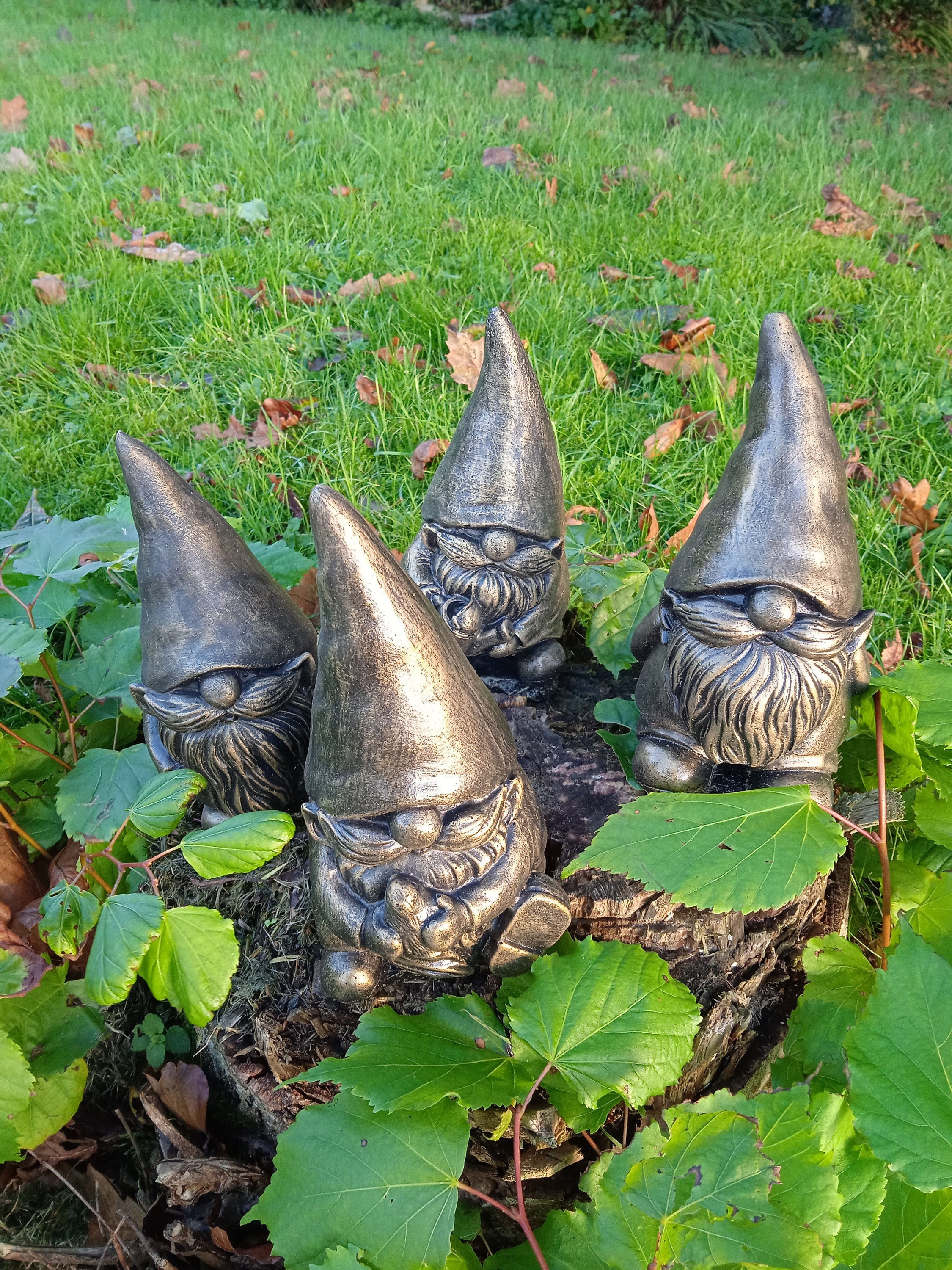Irish Mountain Garden Gnomes: Set X4 Gold Effect tiny the TINY Gnome - Etsy
