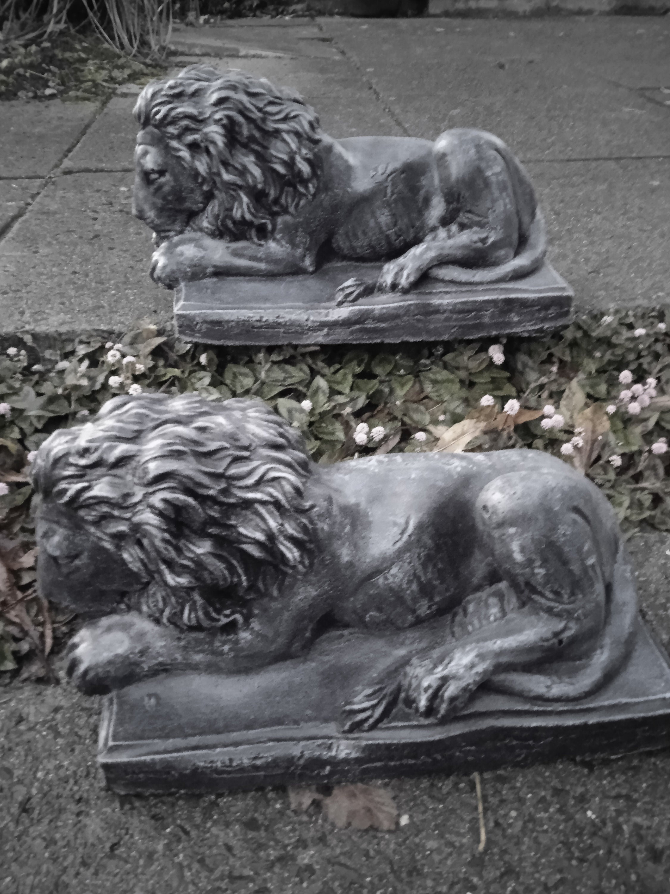 Roman Themed Vatican City Concrete Lions Finished in a Stone - Etsy