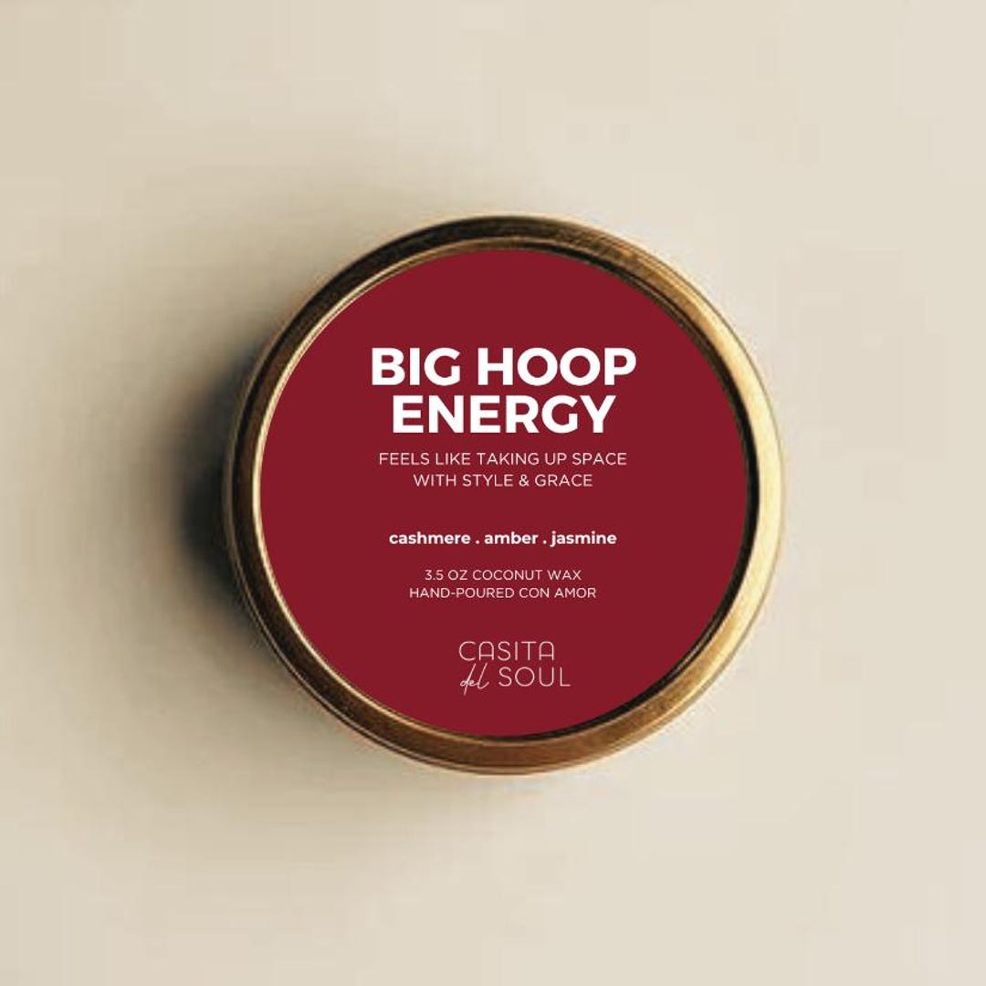 Big Hoop Energy Candle Tin: Cashmere, Jasmine, Amber (3.5oz) - Etsy