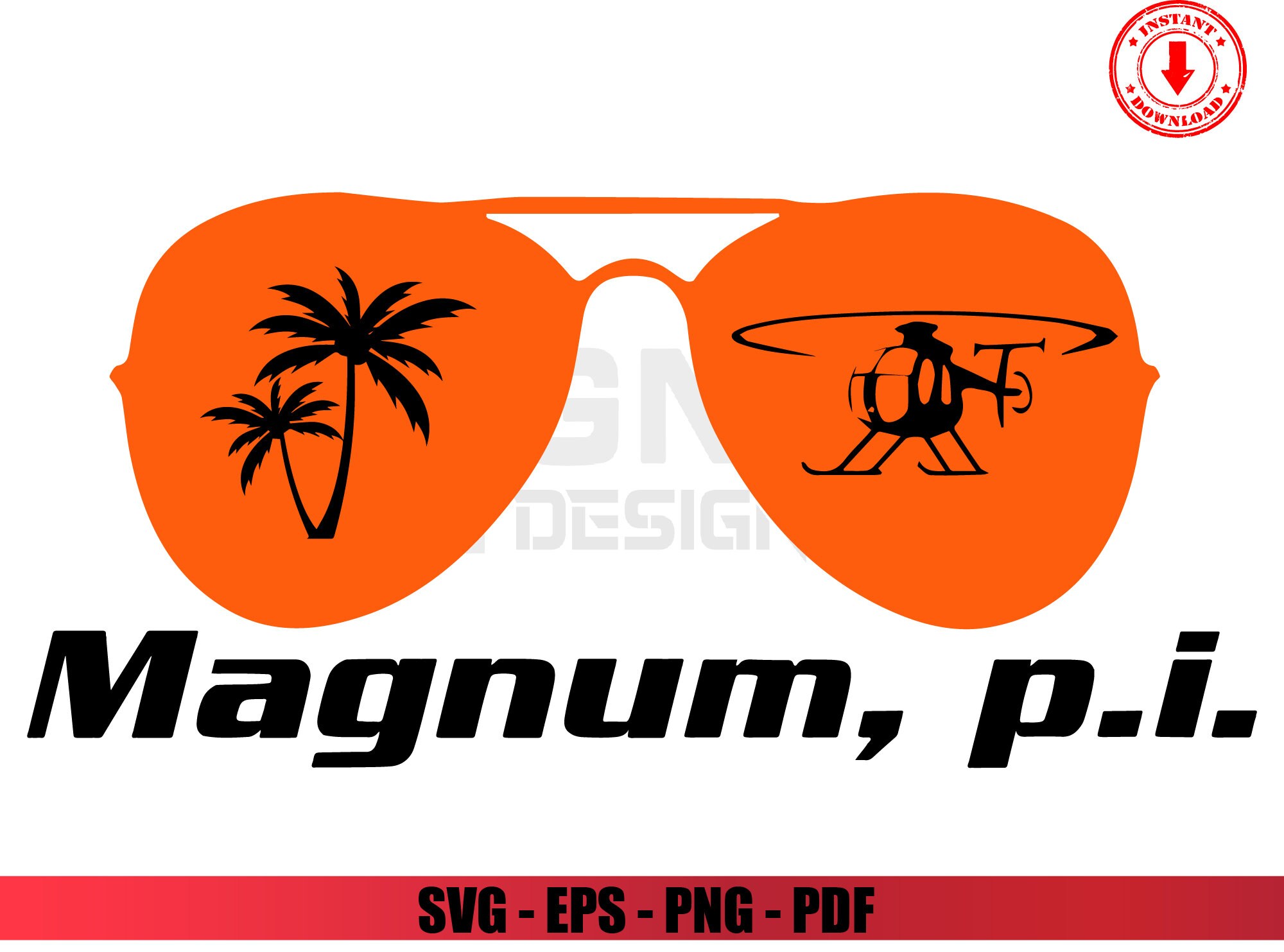 Magnum PI Design Tom Selleck SVG Png Eps Pdf Digital Series TV - Etsy UK