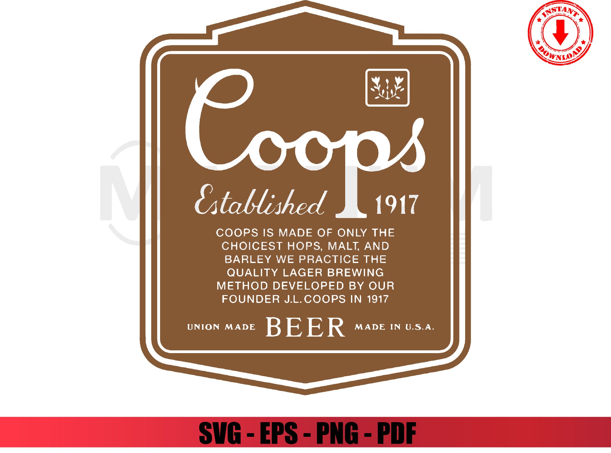 Coops Beer Magnum PI Design Sublimation SVG Png Eps Pdf - Etsy