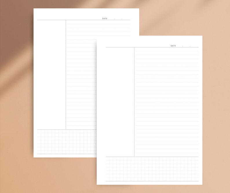 Instant Download | Cornell Notes | A5 | A4 | US Letter | Crop Marks ...