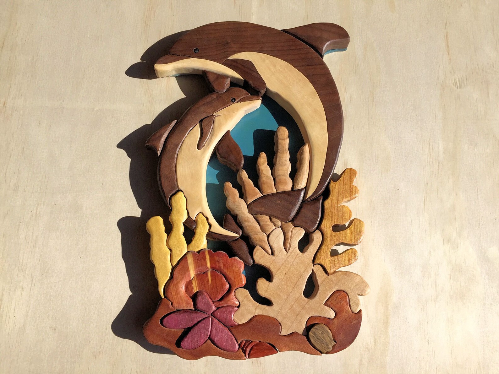 Intarsia Dolphins, Wood Art, Wall Art - Etsy Canada