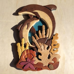 Intarsia Dolphins, Wood Art, Wall Art - Etsy Canada