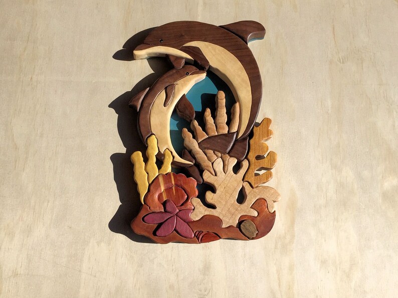 Intarsia Dolphins, Wood Art, Wall Art - Etsy Canada