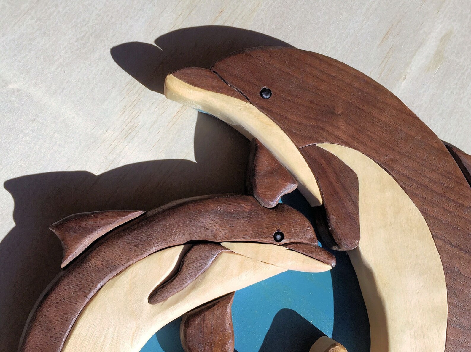 Intarsia Dolphins, Wood Art, Wall Art - Etsy