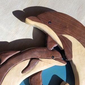 Intarsia Dolphins, Wood Art, Wall Art - Etsy Canada