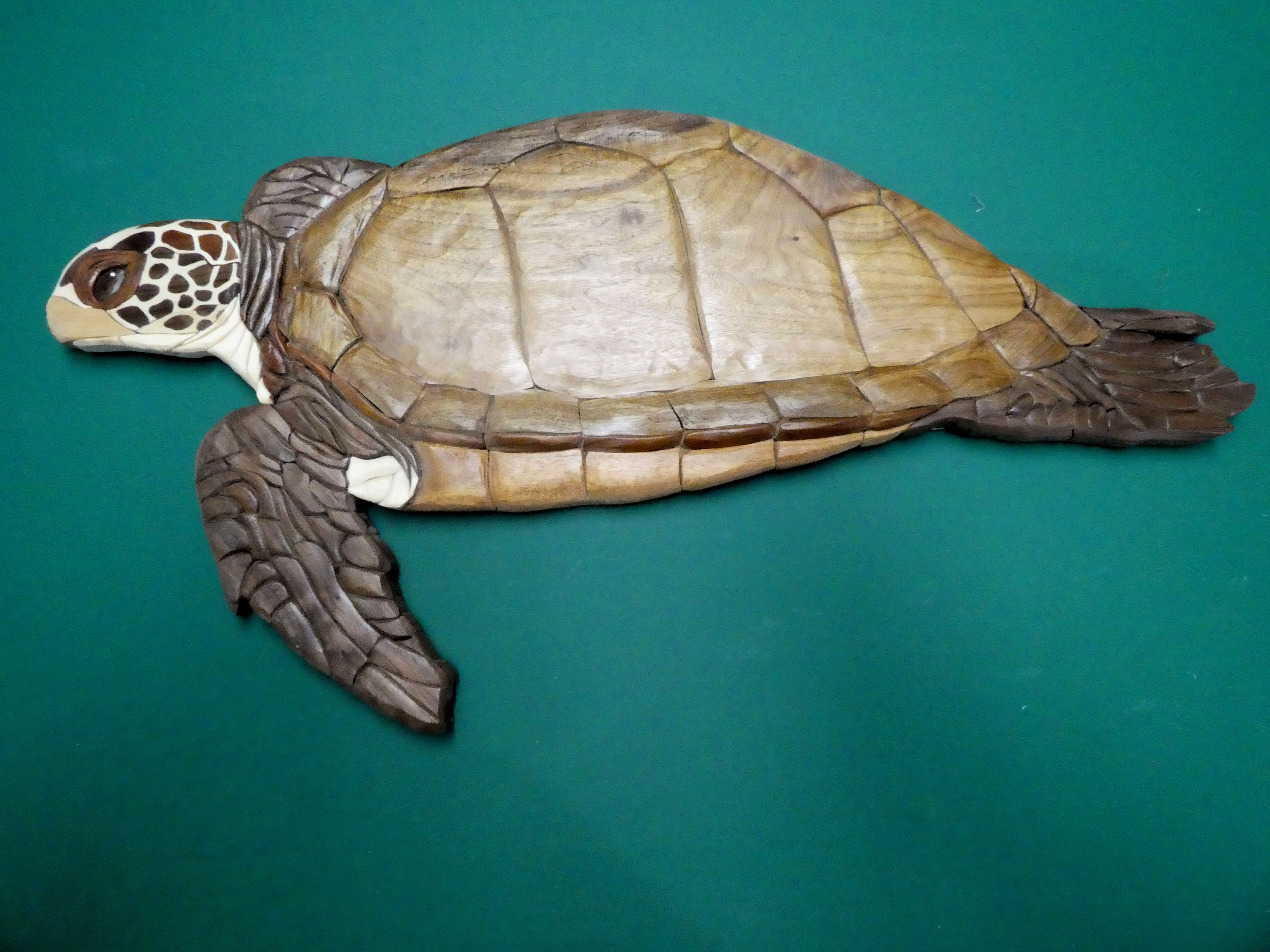 Intarsia Sea Turtl Wood Art Wall Art - Etsy