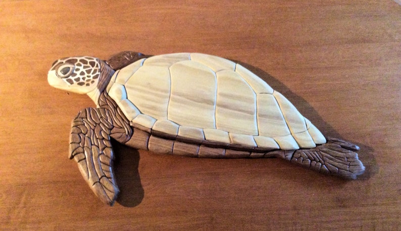 Intarsia Turtle Wood Art Wall Art | Etsy