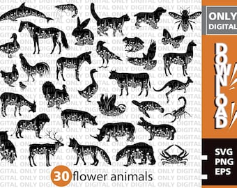 Floral Animal Svg - Etsy