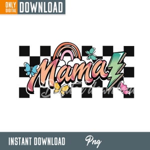 Retro Checkered Mama PNG Design, Trendy Mom Life (digital Download) - Etsy