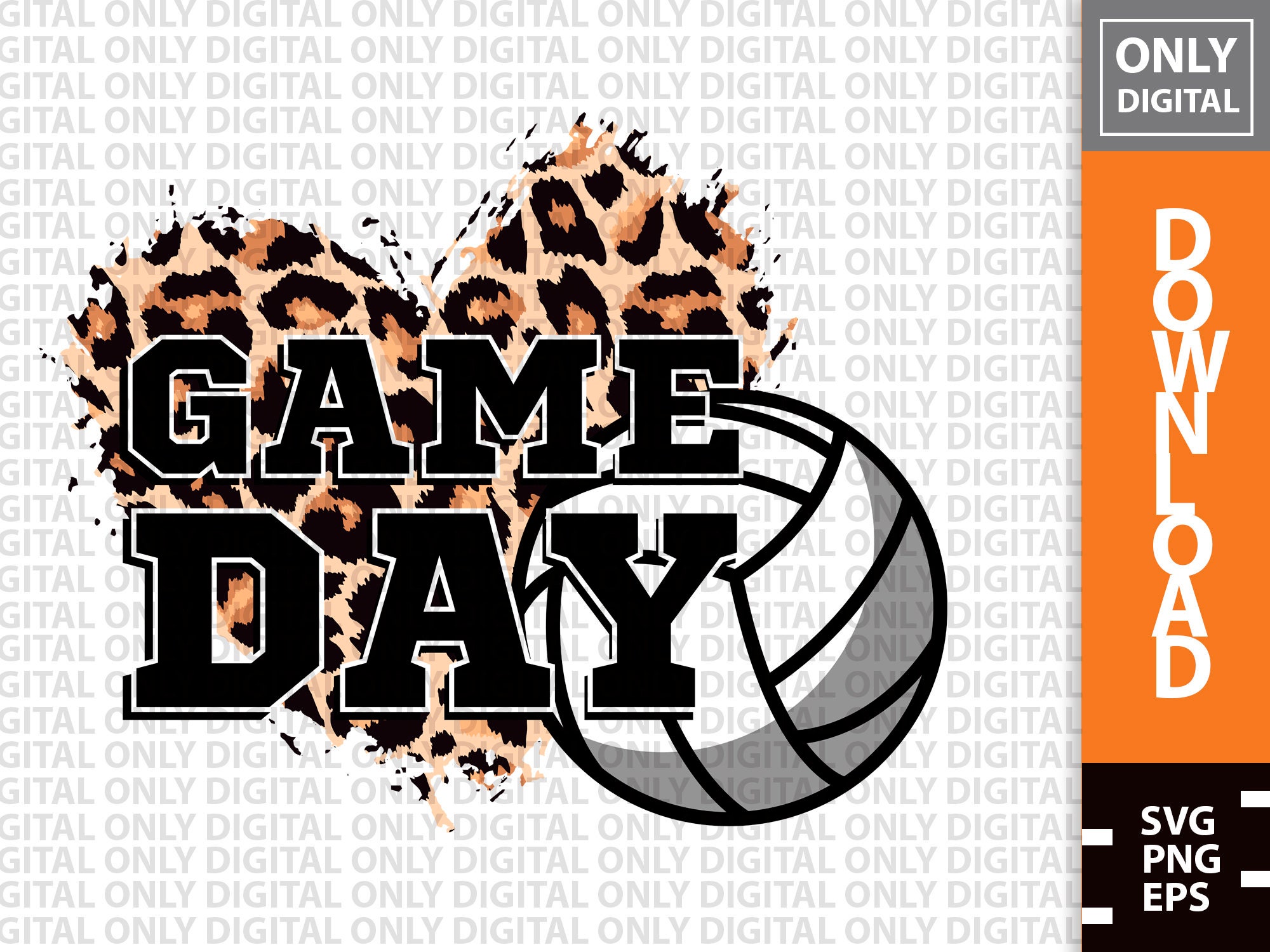 Game Day Volleyball Png Leopard Game Day Volleyball - Etsy