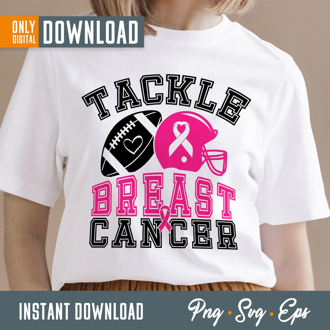 Tackle Breast Cancer Football Svg Breast Cancer Awareness SVG - Etsy
