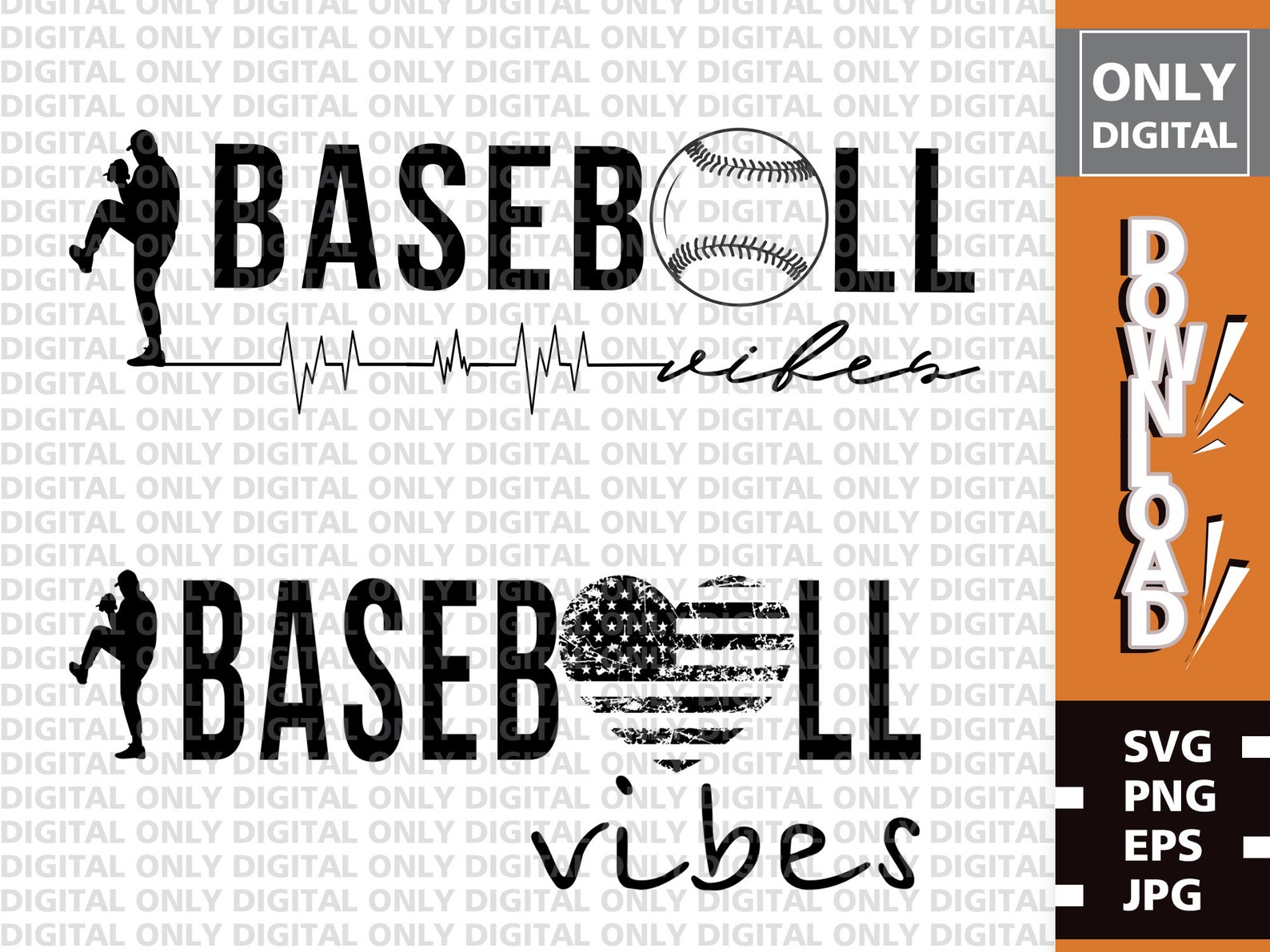 Love Baseball Svg Baseball Heartbeat Svg Baseball Svg | Etsy