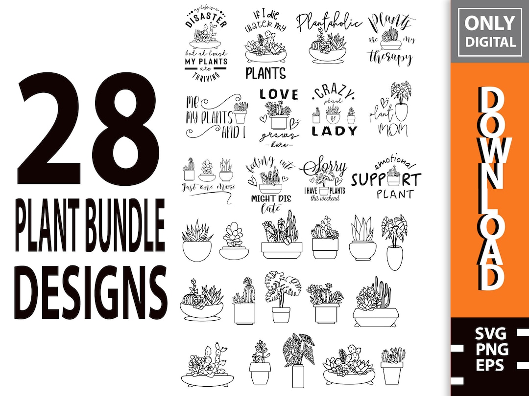 Plant Lover Svg Bundle, Plant Svg, Plant Clipart, Plant Mom Svg, Plant ...