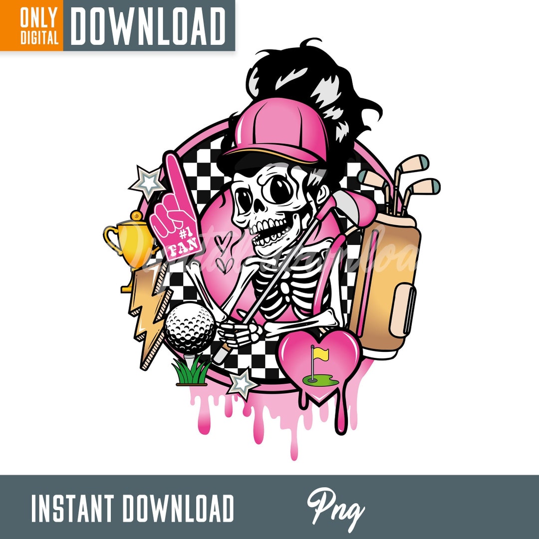 Funny Golf Mom Skeleton PNG, Retro Golf Design (digital Download) - Etsy