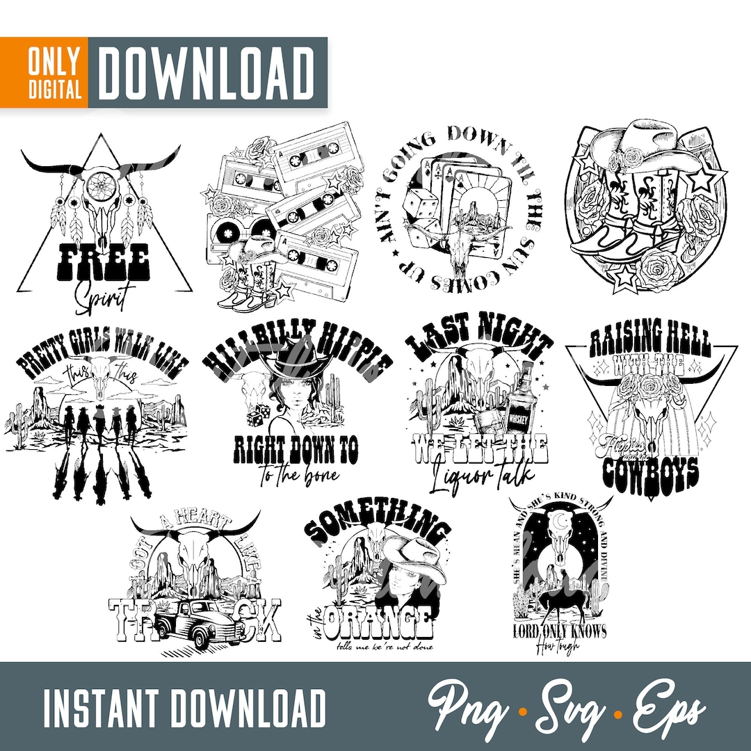 Western Svg Bundle, Retro Western Svg, Country Western Svg, Western Png ...