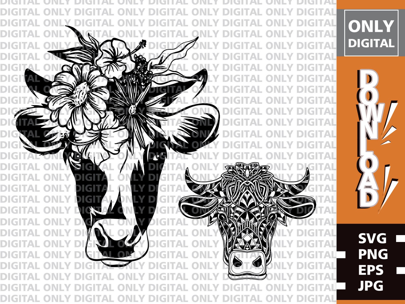 Cow Svg Printable Cow Svg Cow Clipart Cow Face Svg Cow - Etsy