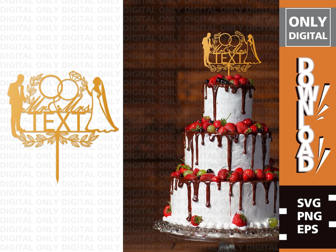 Monogram Wedding Cake Topper Svg File , Wedding Cake Topper Vector File ...