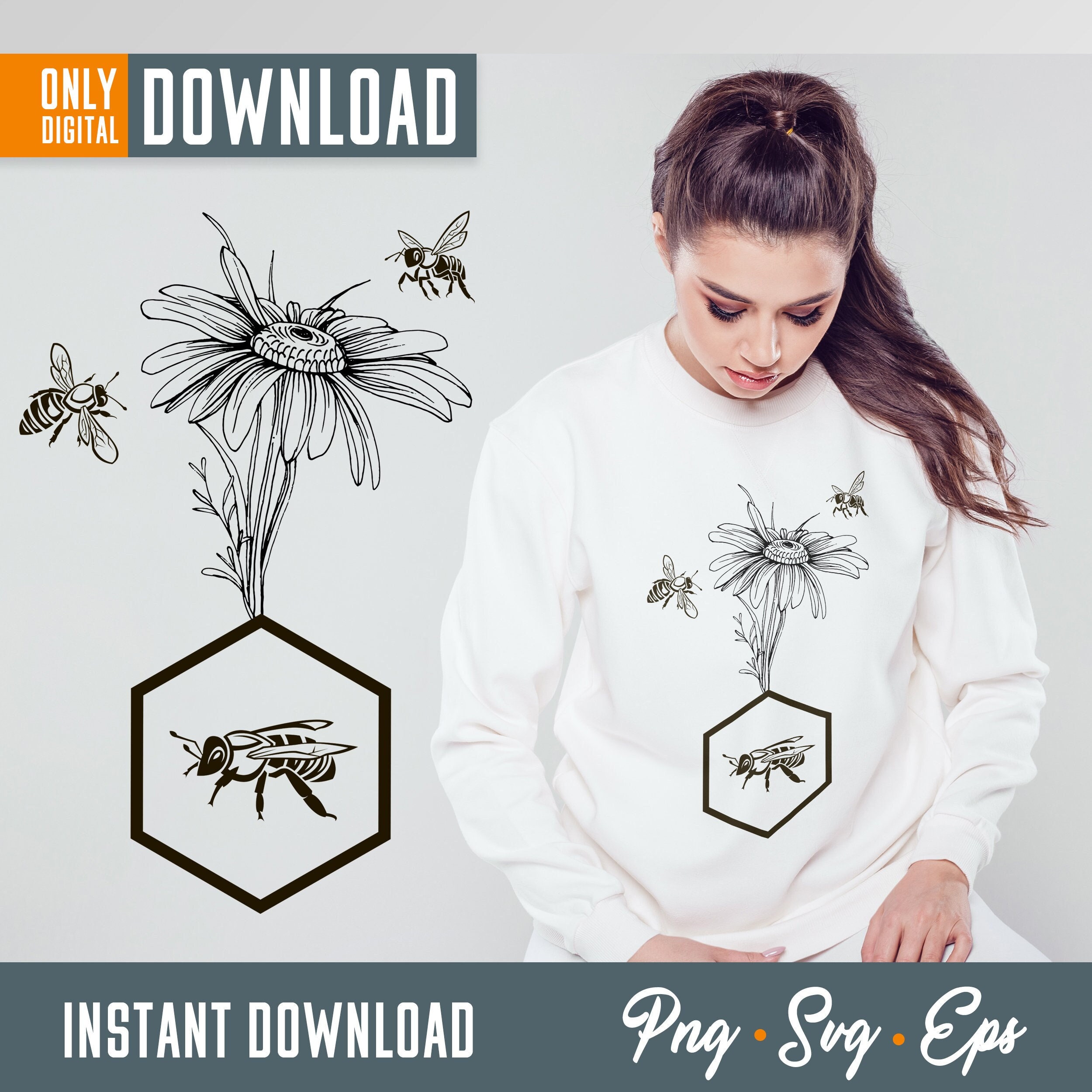 Honeycomb Svg Bee Svg Daisy Svg Bee Clipart Daisy Clipart - Etsy