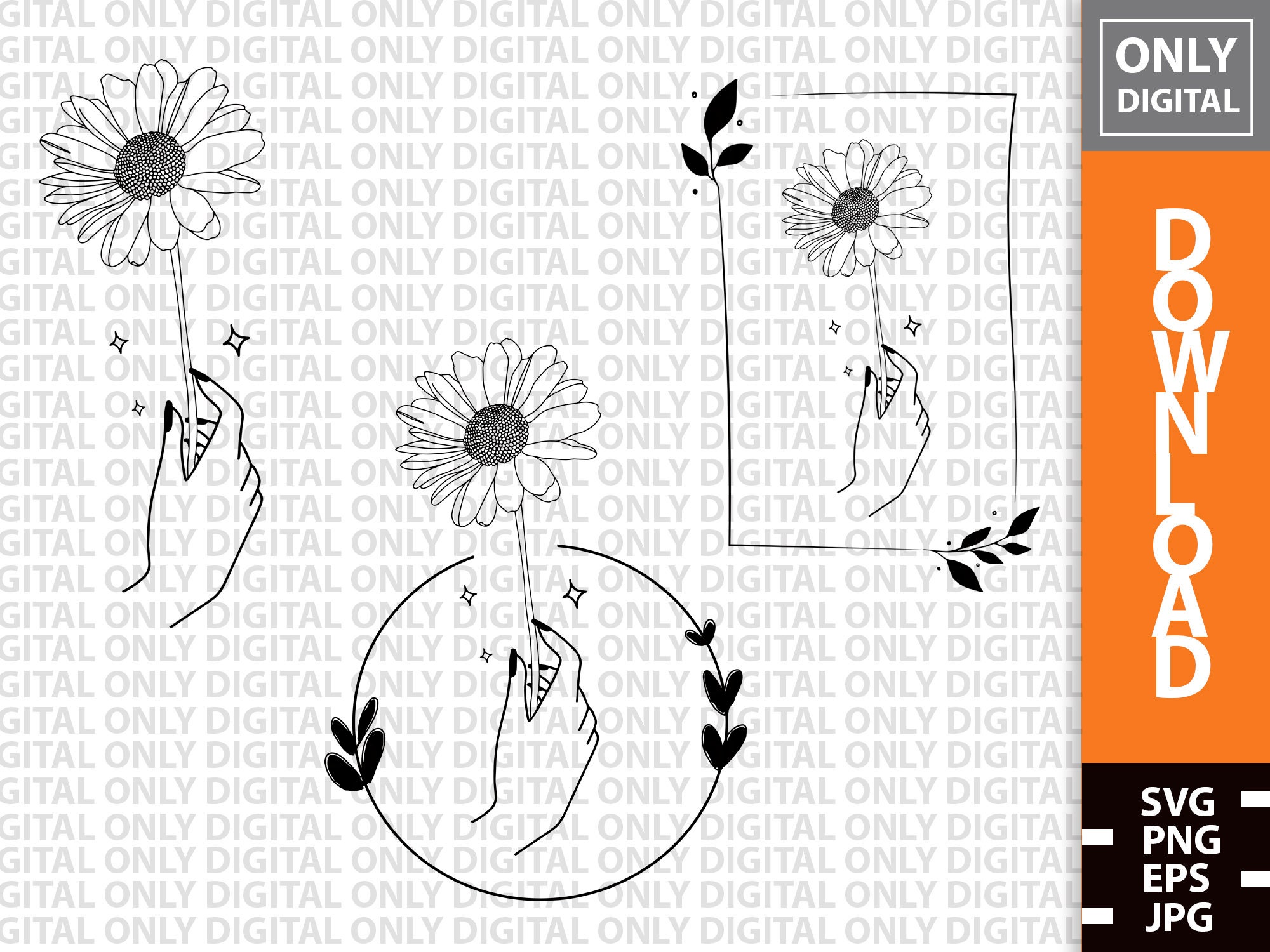 Wildflower Svg File for Cut , Daisy Svg , Boho Daisy Svgbundle , Magic ...