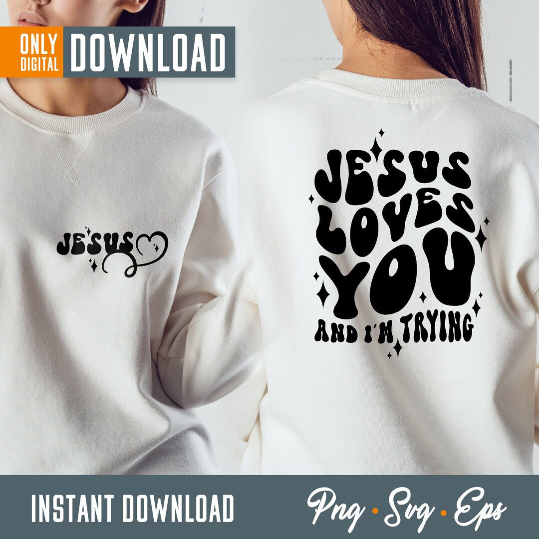Christian Svg PNG, Christian Retro Sublimation Design, Jesus Loves You ...