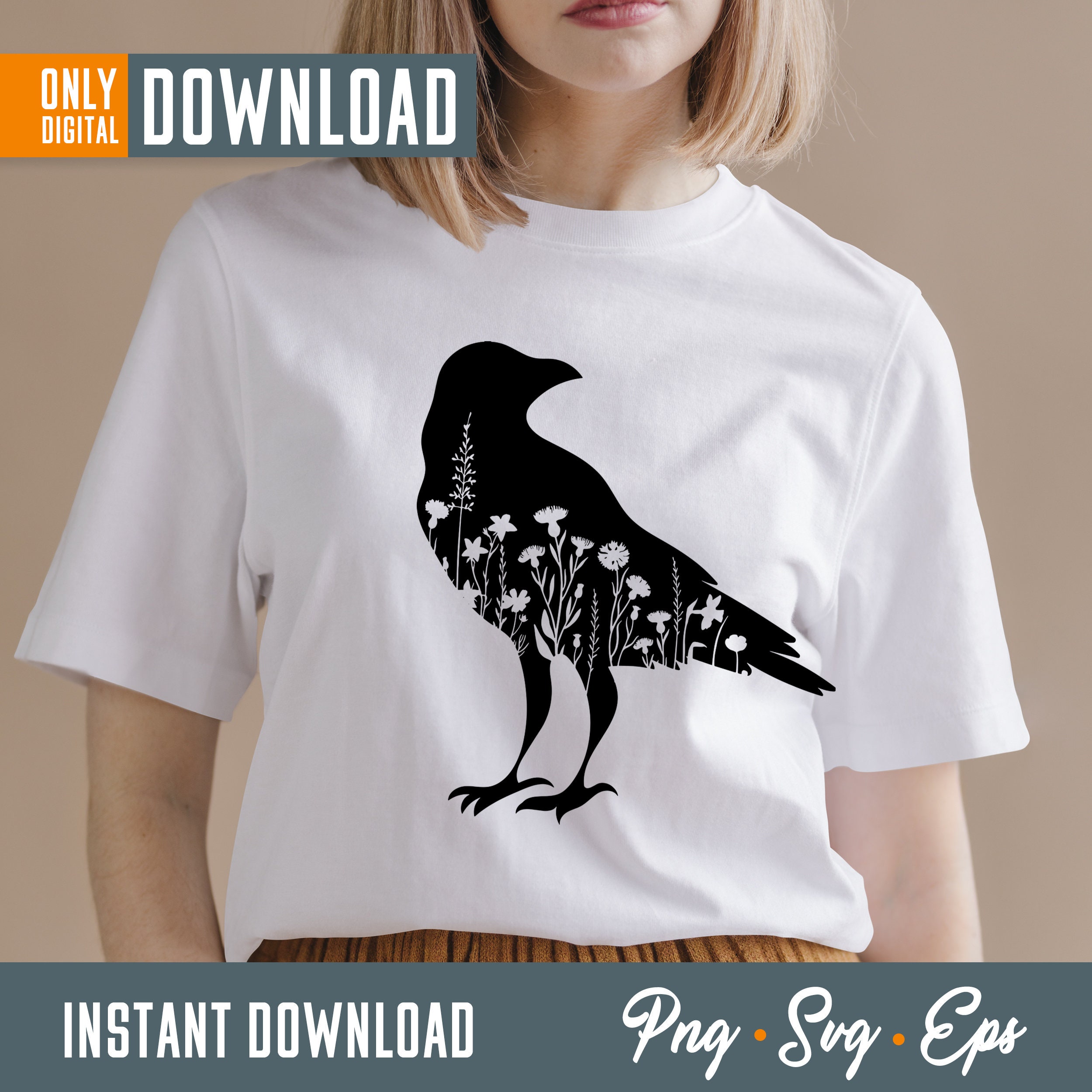 Raven Svg Raven Clipart Floral Raven Svg Crow Clipart Crow - Etsy UK