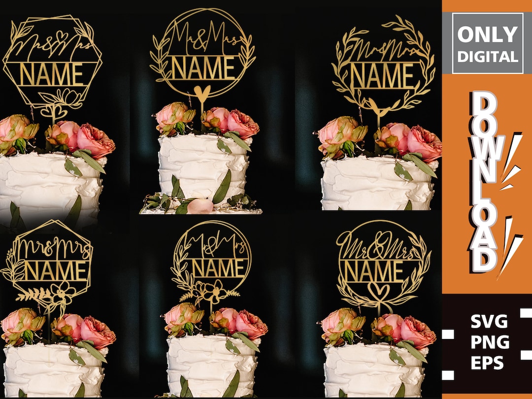 Wedding Cake Top Svg, Cake Topper Wedding Svg, Wedding Svg, Topper ...