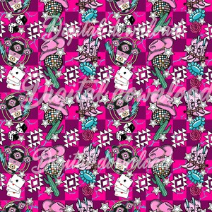 Western Disco Seamless Pattern, Clipart Sublimation Design (digital ...