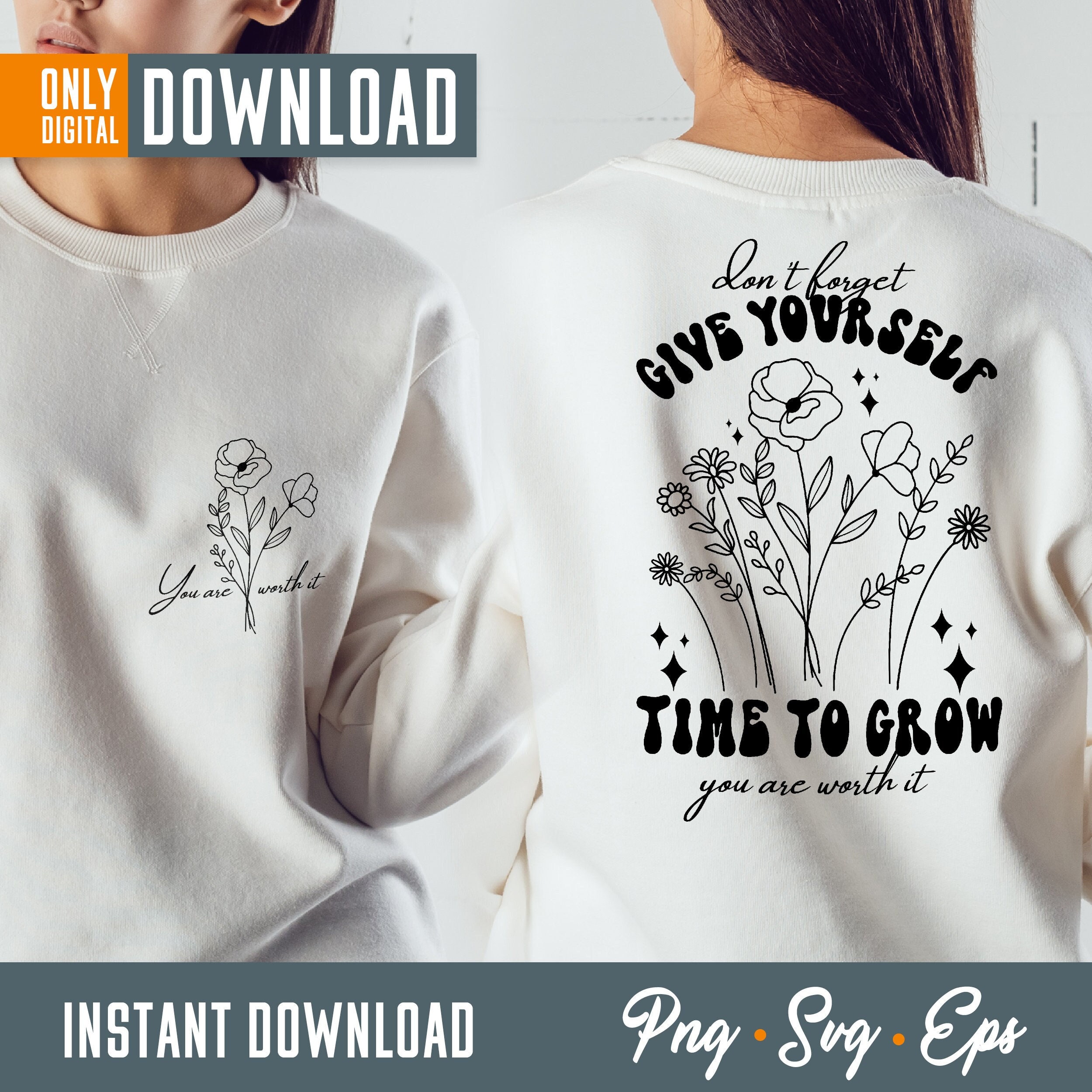 Give Yourself Time SVG PNG Self Love Svg Motivational Svg - Etsy