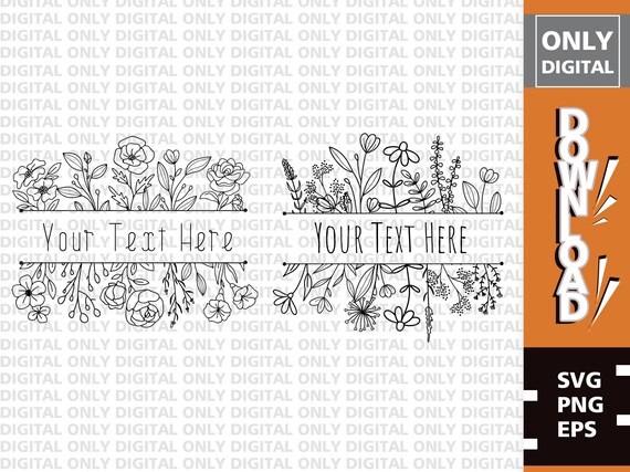 Floral Border Svg Floral Swag Svg Flower Monogram Border - Etsy