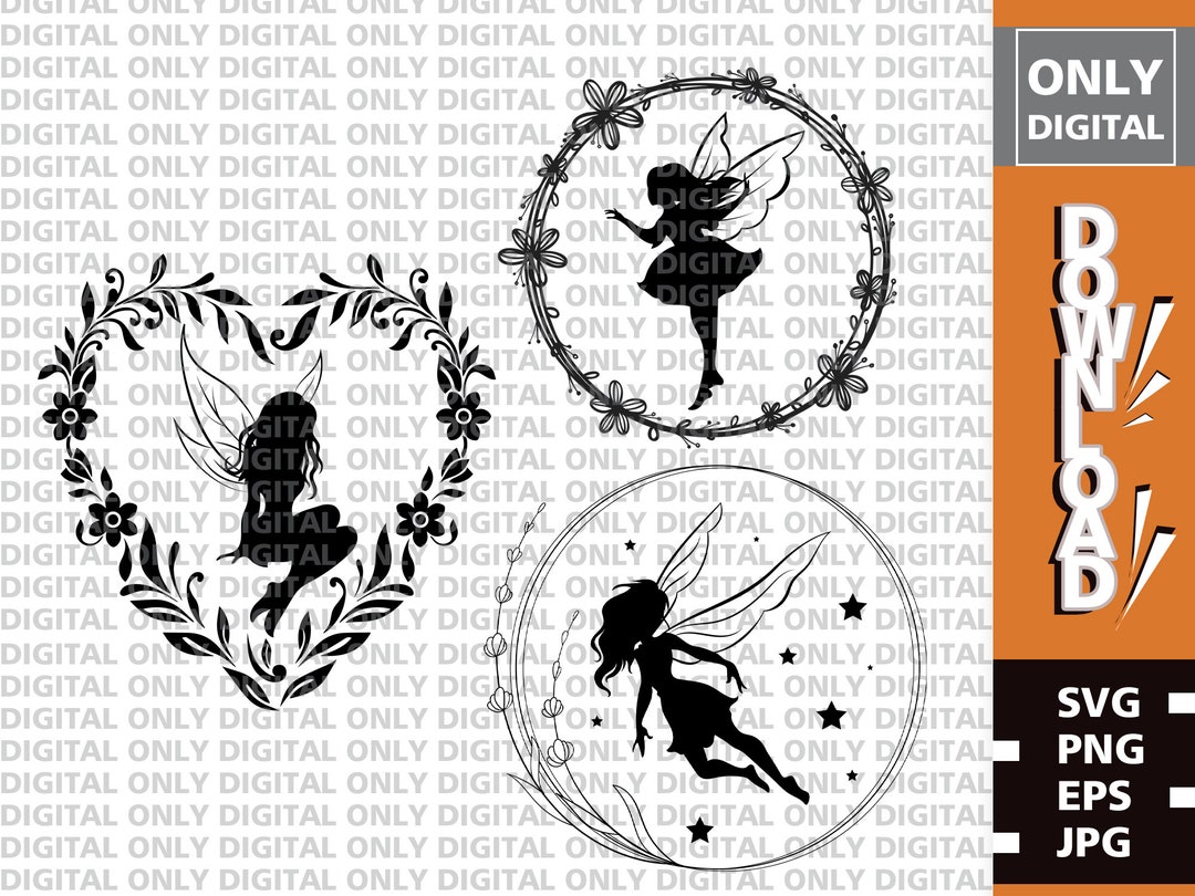 Fee im Kranz svg, Love Feen svg, Feen svg, Fee im Herzen SVG, Feen ...