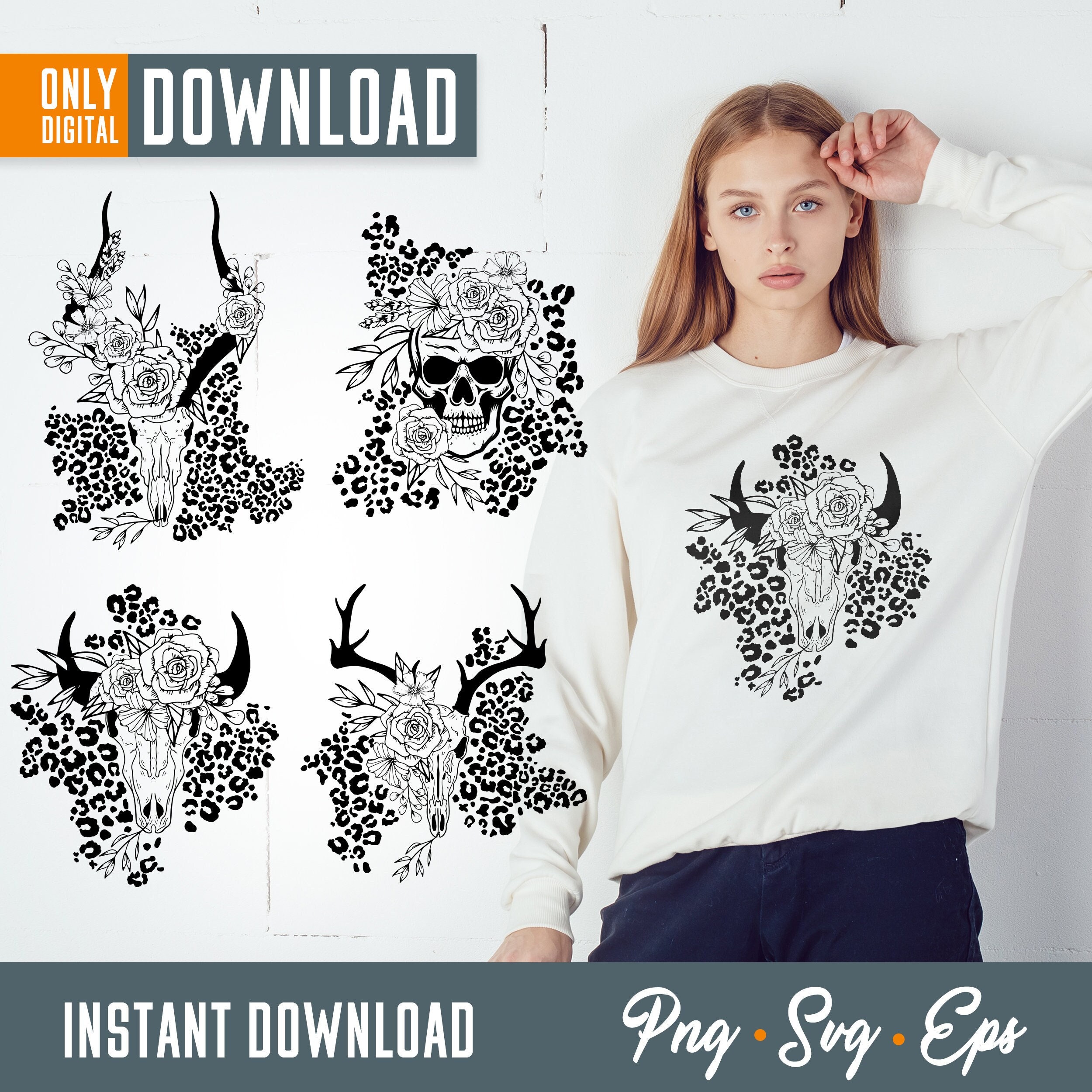 Skull Svg Skull Svg Bundle Skull Clipart Skull Vectoe - Etsy