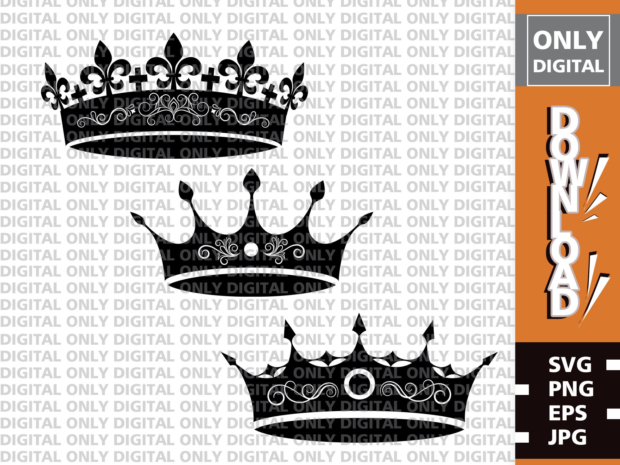 Crown Svg Princess Crown Svg Crown Clipart Queen Crown Svg - Etsy