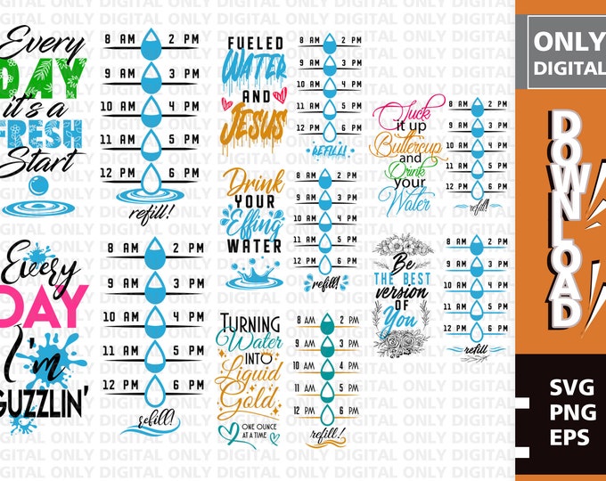 Water Tracker Svg Drink Your Effing Water Svg Water Intake - Etsy