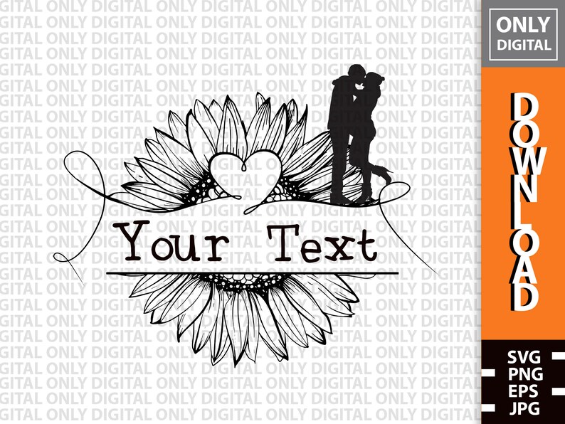 Couple Svg Couple Monogram Svg Love Svg Sunflower Couple - Etsy