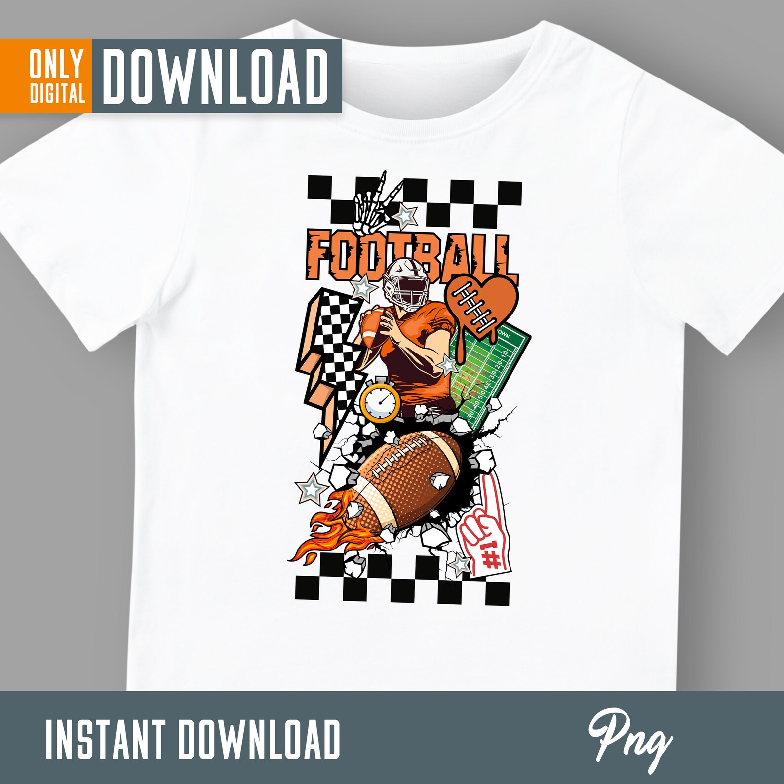Retro Football Sublimation Design, Custom Football Png, Football ...