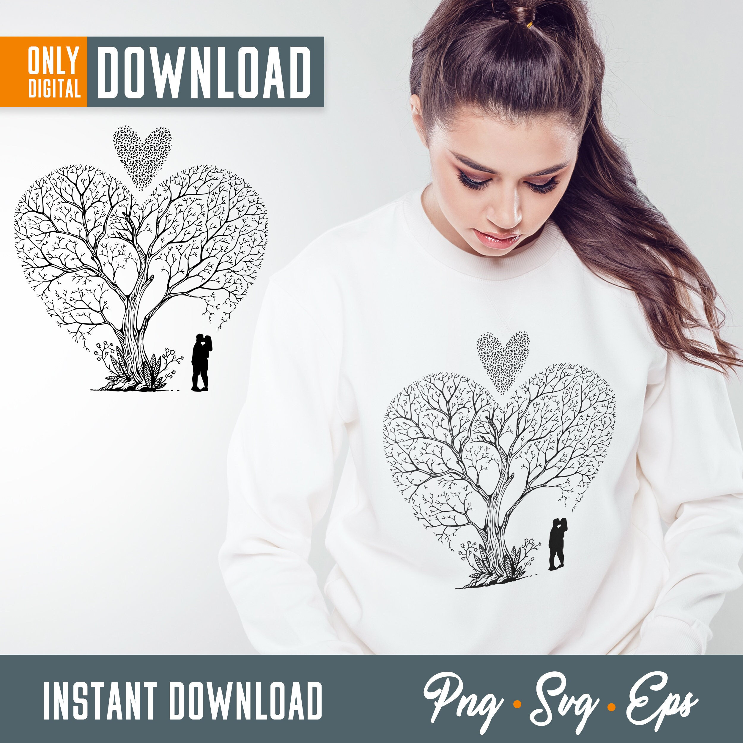 Love Tree, Valentines Day Svg, Tree Clipart, Love Clipart, Love Svg ...