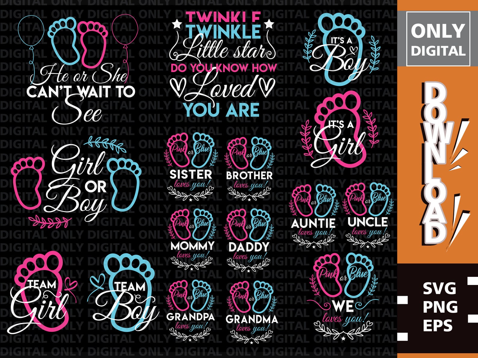 Gender Reveal Svg Pink or Blue Svg Baby Svg Team Girl Svg - Etsy