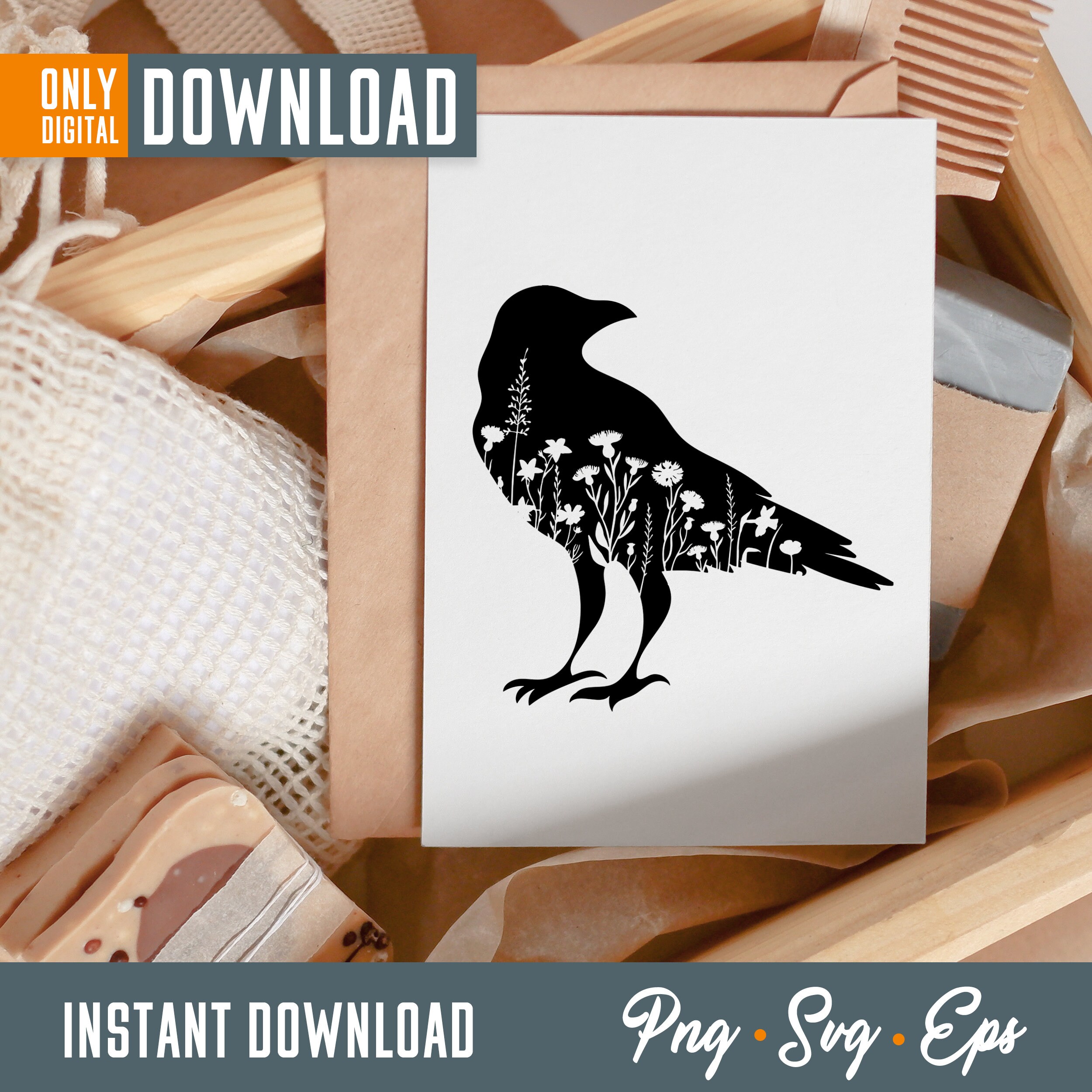 Raven Svg Raven Clipart Floral Raven Svg Crow Clipart Crow - Etsy UK
