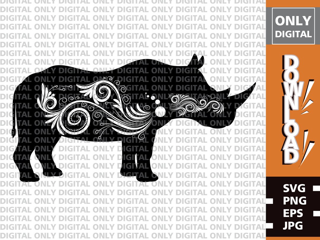 Cute Rhino Svg , Rhino Svg, Rhino Svg Bundle, Rhino Clipart, Rhino ...
