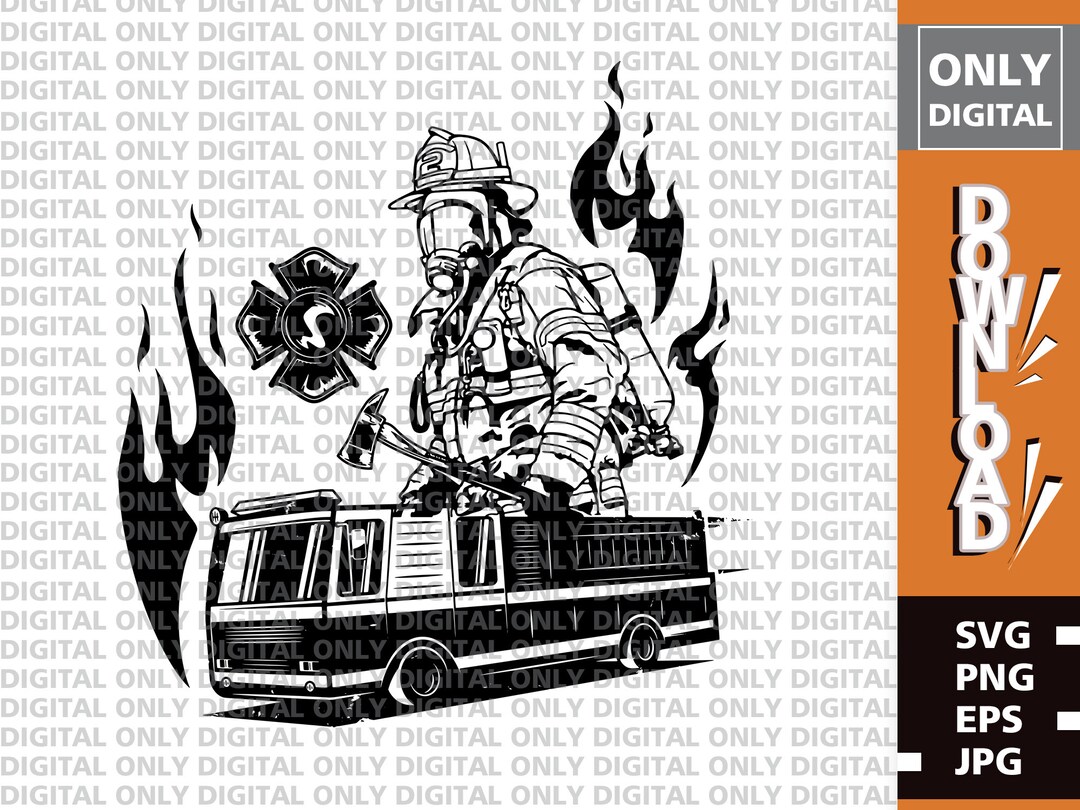 Firefighter Svg, Firefighter Clipart, Fireman Svg, Fireman Clipart ...