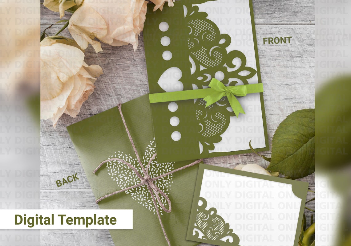 Wedding Invitation Template Wedding SVG Invite Holder - Etsy