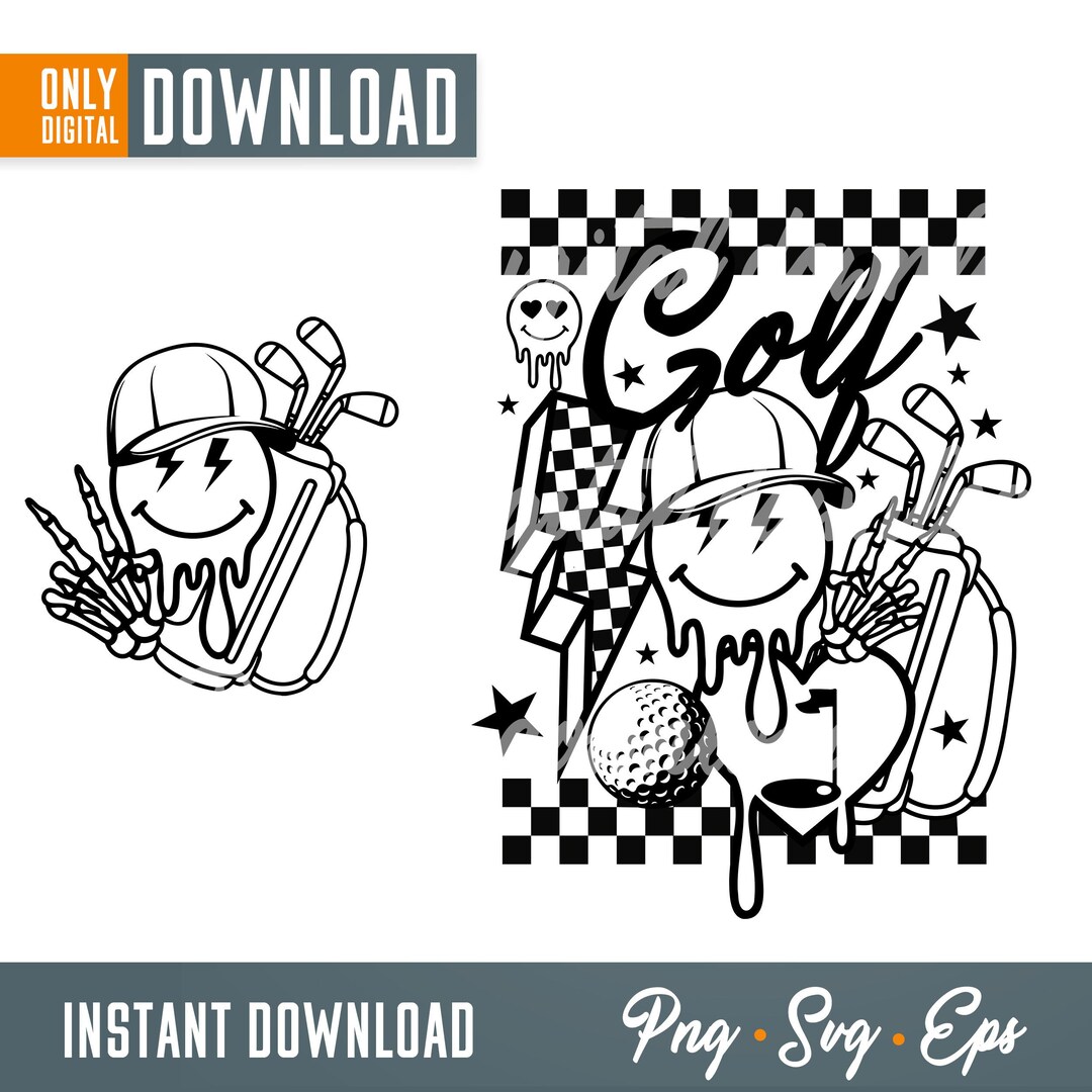 Golf Svg Bundle Retro Golf Svg Golf Clipart Golf Smile Face - Etsy