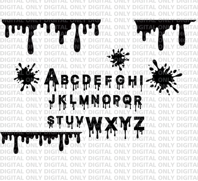 Dripping Letters Svg dripping Font Svg Dripping Alphabet - Etsy