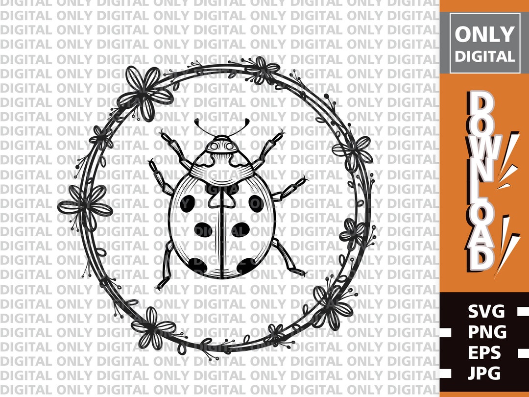 Ladybug Svg, Lady Bug Svg, Ladybug Clipart, Love Bug Svg, Floral ...