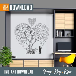 Love Tree, Valentines Day Svg, Tree Clipart, Love Clipart, Love Svg ...