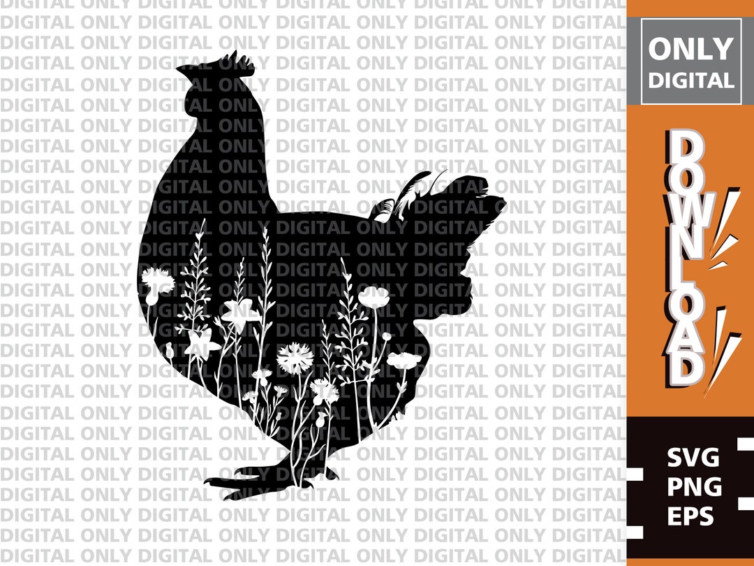 Floral Hen Svg File , Hen Svg Bundle , Hen Clipart , Hen Vector , Cute ...