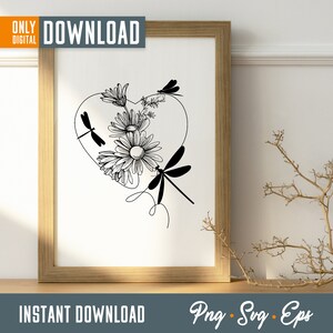 Daisy Heart SVG Clipart, Flower Cut Files (digital Download) - Etsy