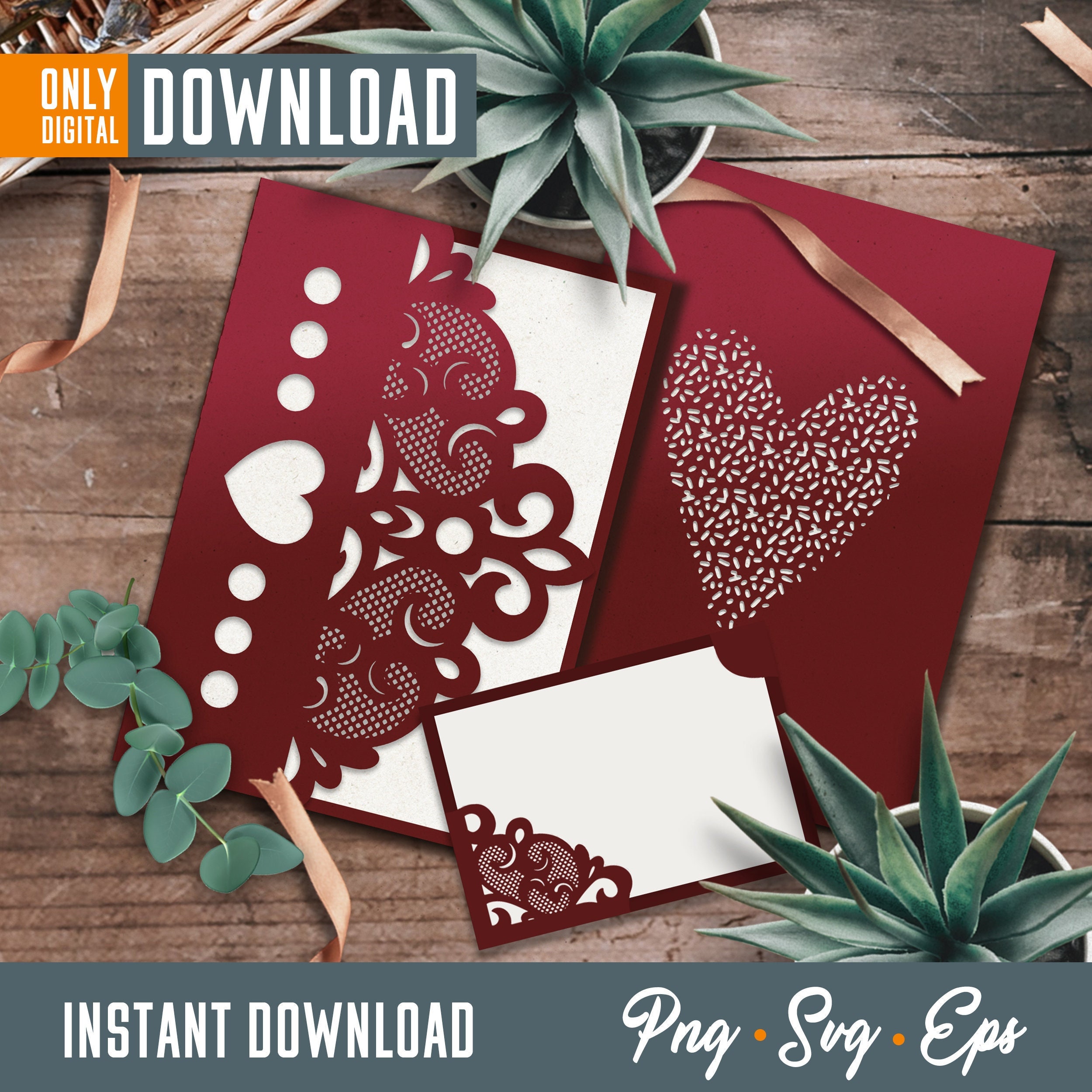 Wedding Invitation Template Wedding SVG Invite Holder - Etsy